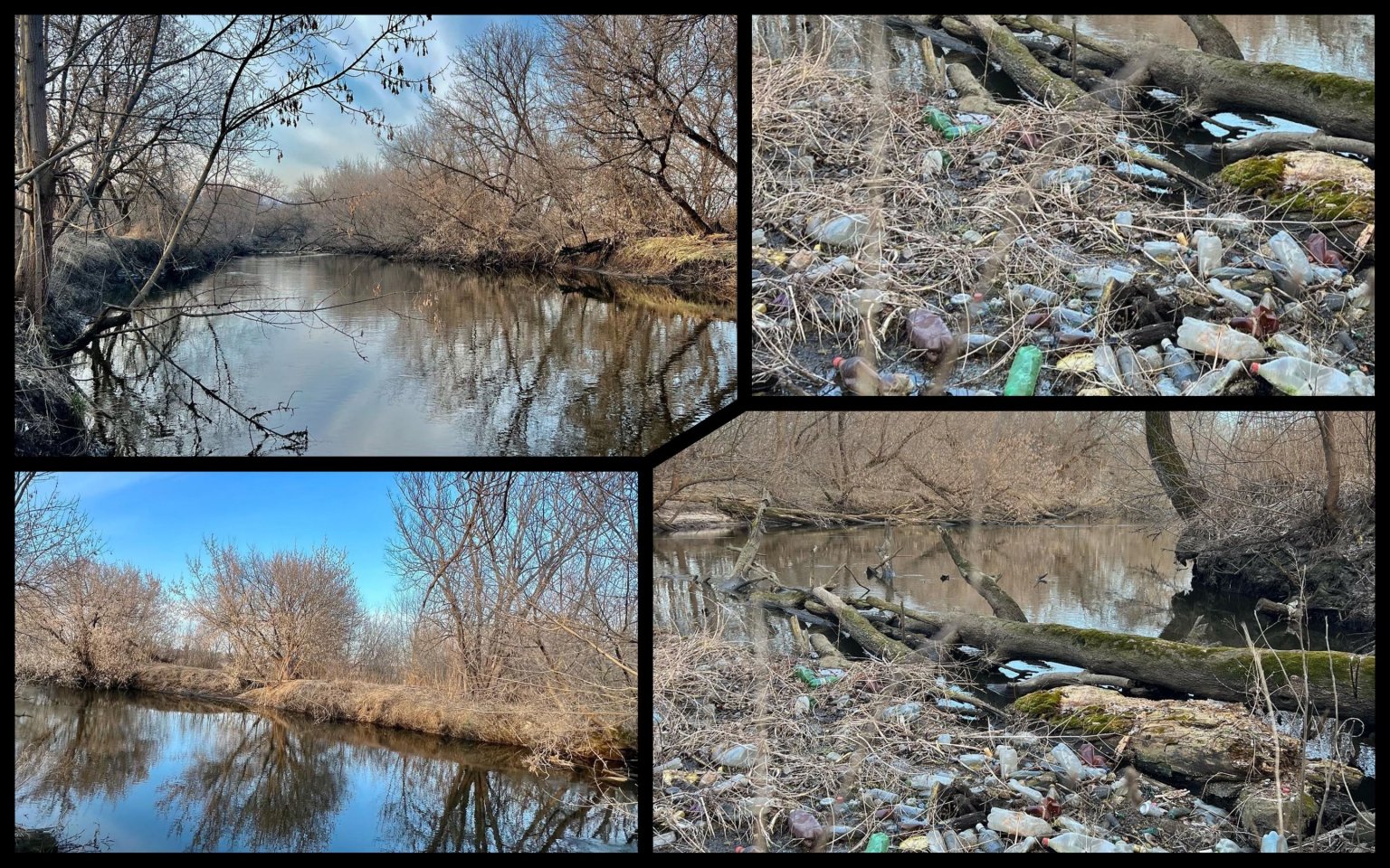 In Kharkiv, the banks of the Uda River were littered with bottles ...